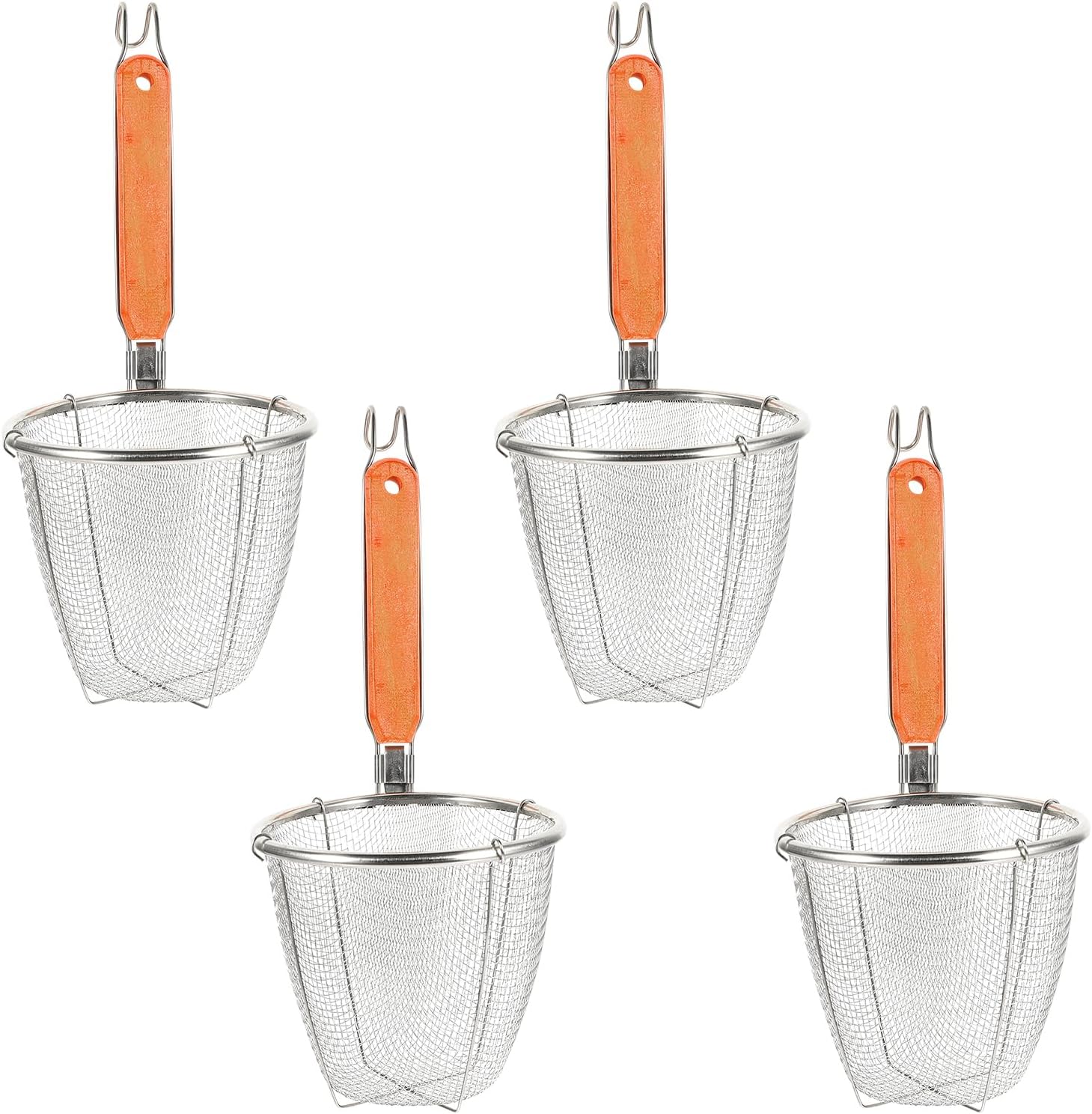Amazon.com: Angoily Pasta Strainer, 4PCS Mesh Pasta Basket with Wooden ...