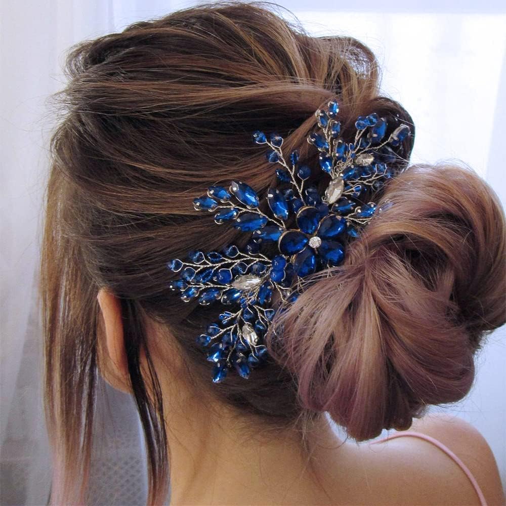 Amazon.com : BERYUAN Green Crystal Rhinestone Hair Comb, Handmade ...