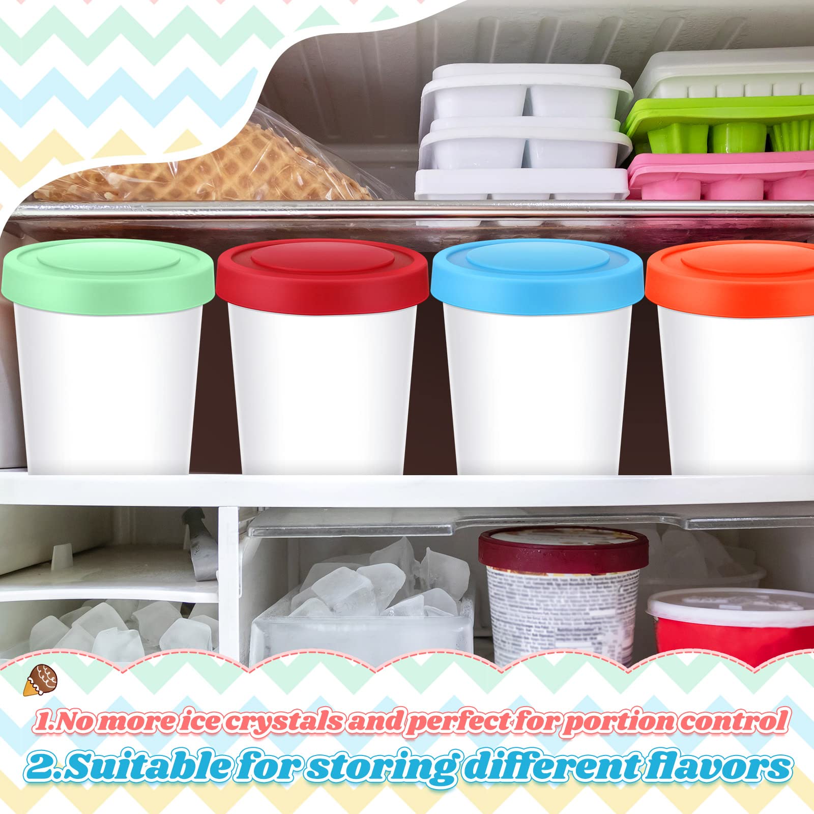 Snapklik.com : Purpeak 12 Pcs Ice Cream Containers For Homemade Ice ...