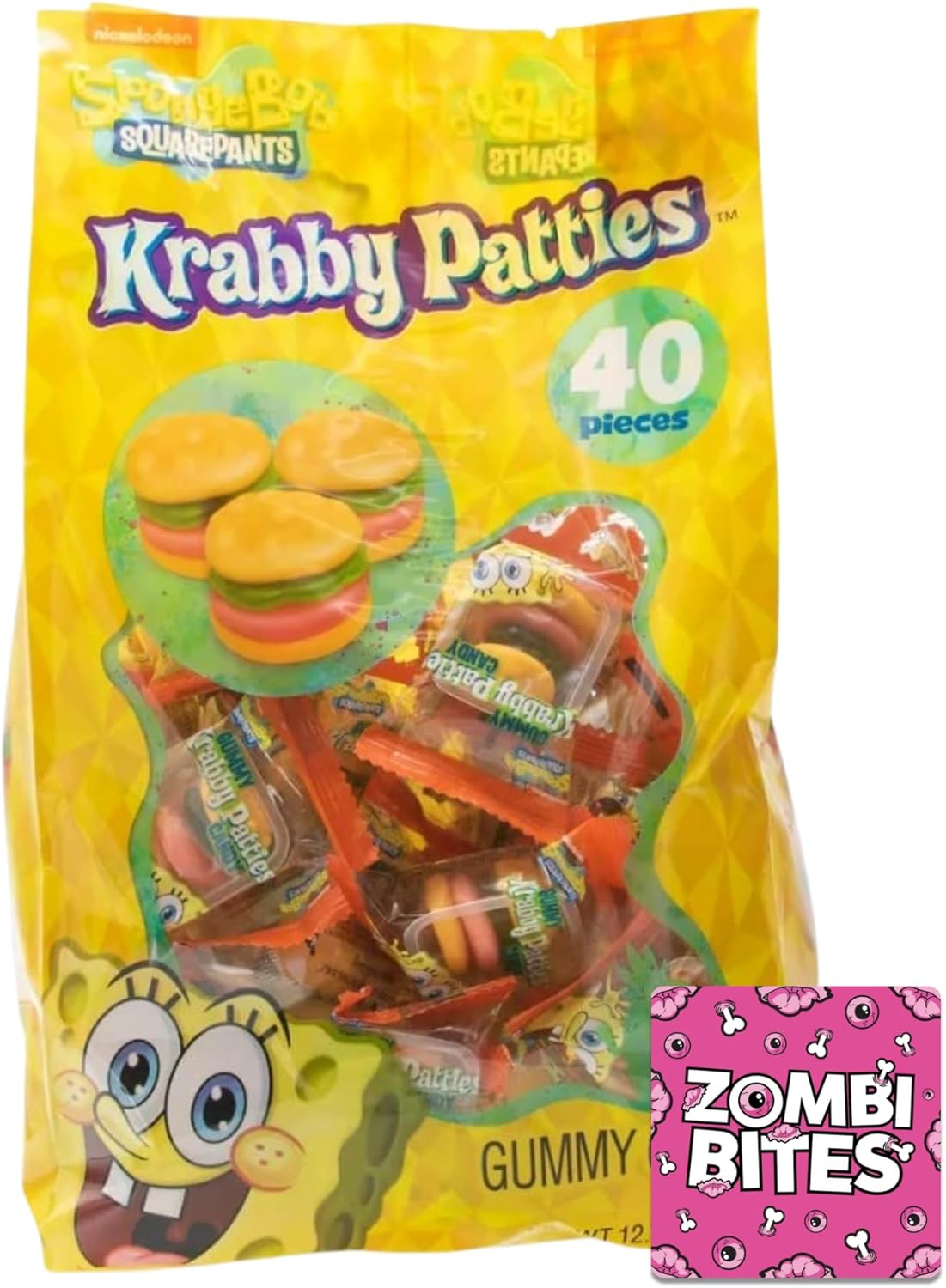 Amazon.com : Krabby Patty Gummies Candy Pack. Includes One-12.7 Oz Bag ...