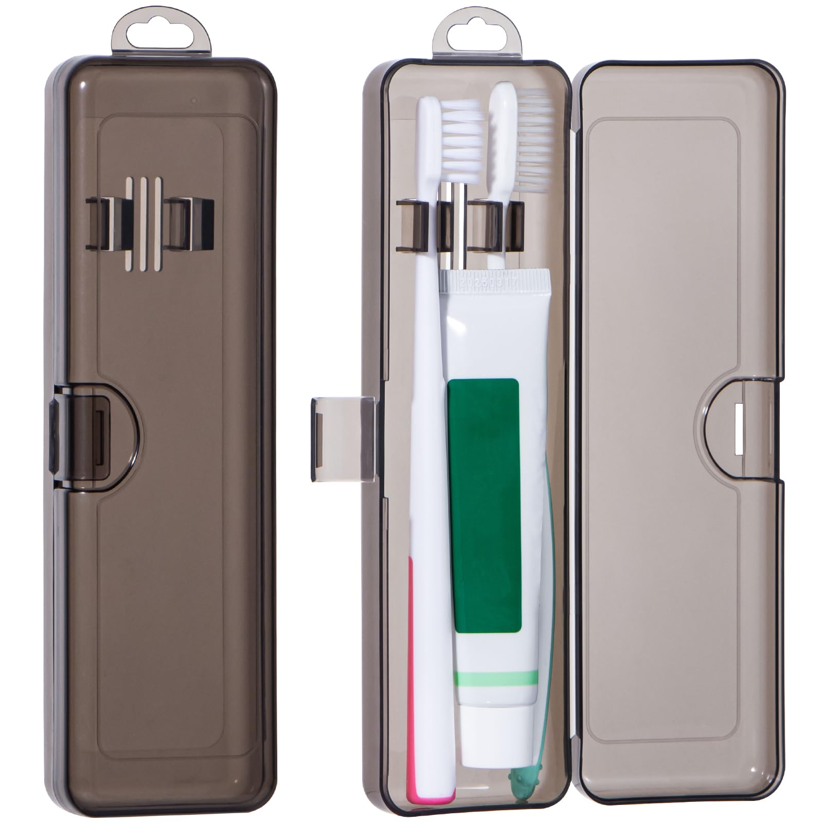 Amazon.com: Gamdee Toothbrush Travel Case 2 Pack, Clear Black ...