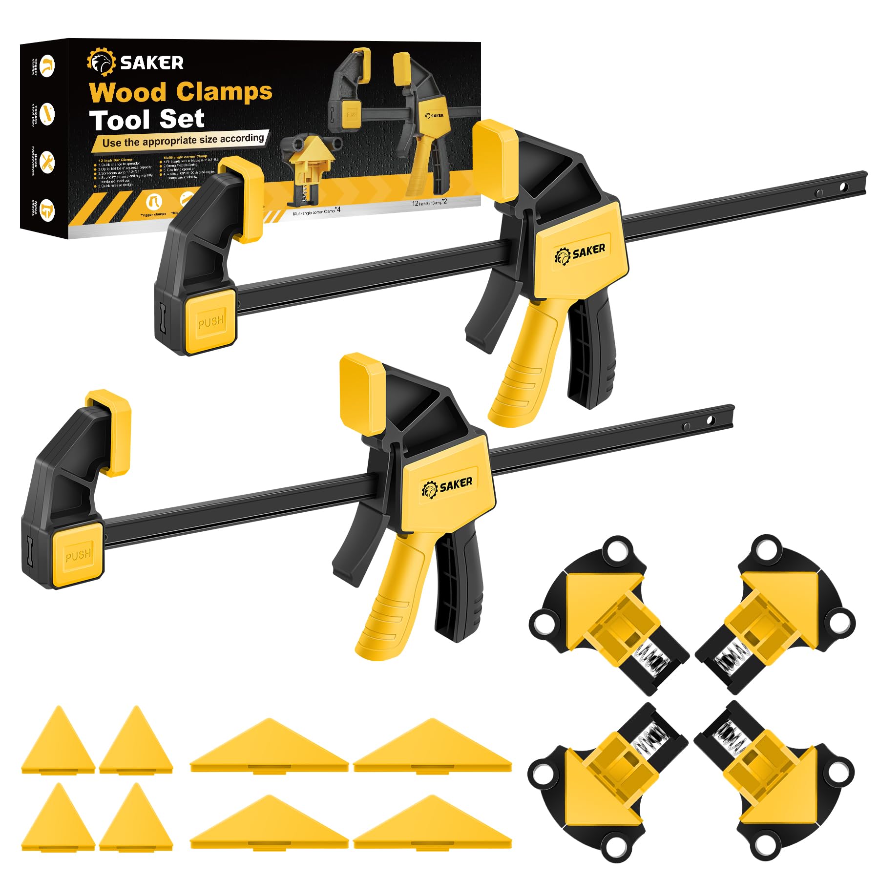 Saker Bar Clamps for Woodworking, 60/90/120 Multi Degree Angle Clamp ...