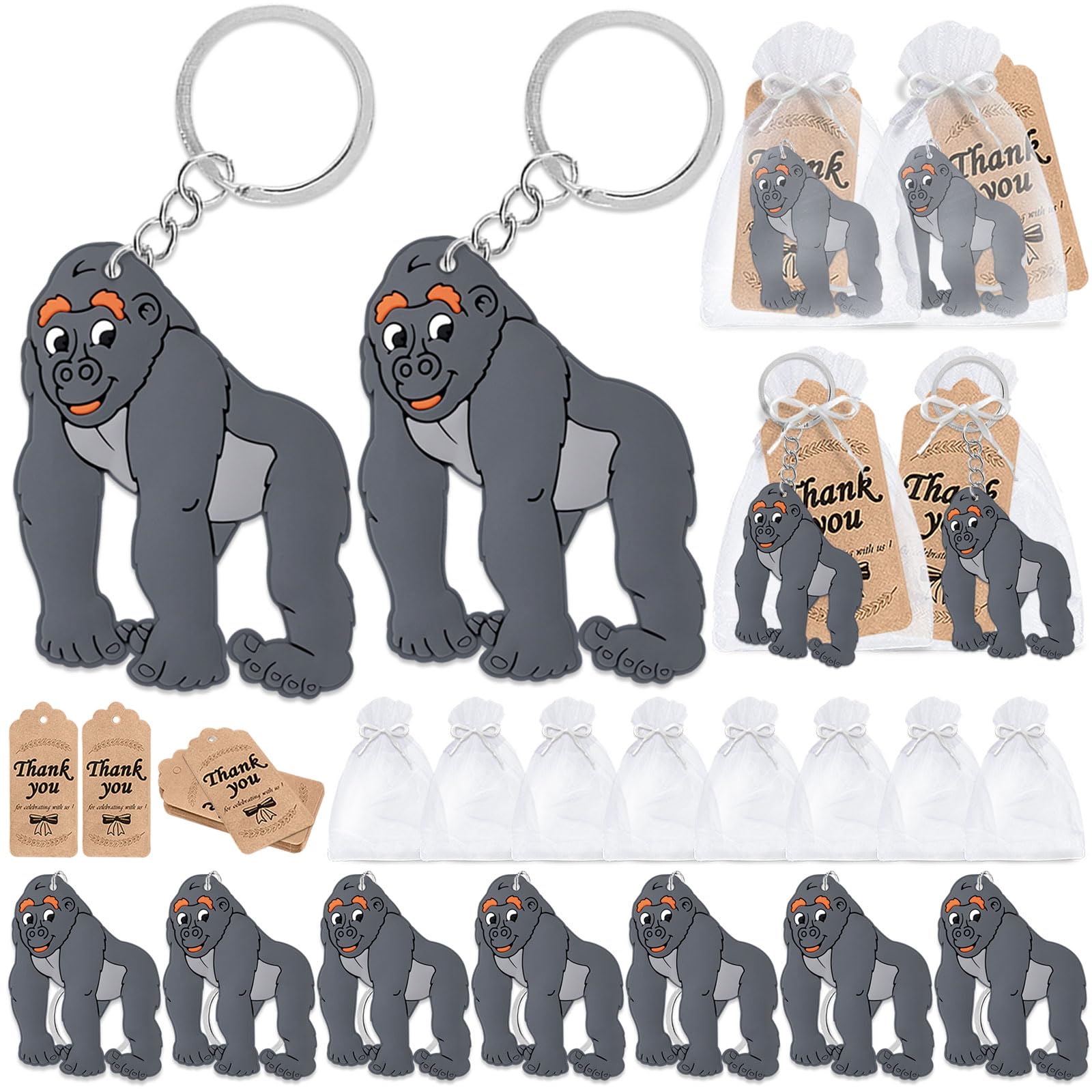 Amazon.com: CiciBear 60 Pack Gorilla Party Decorations for Guests, 20 ...