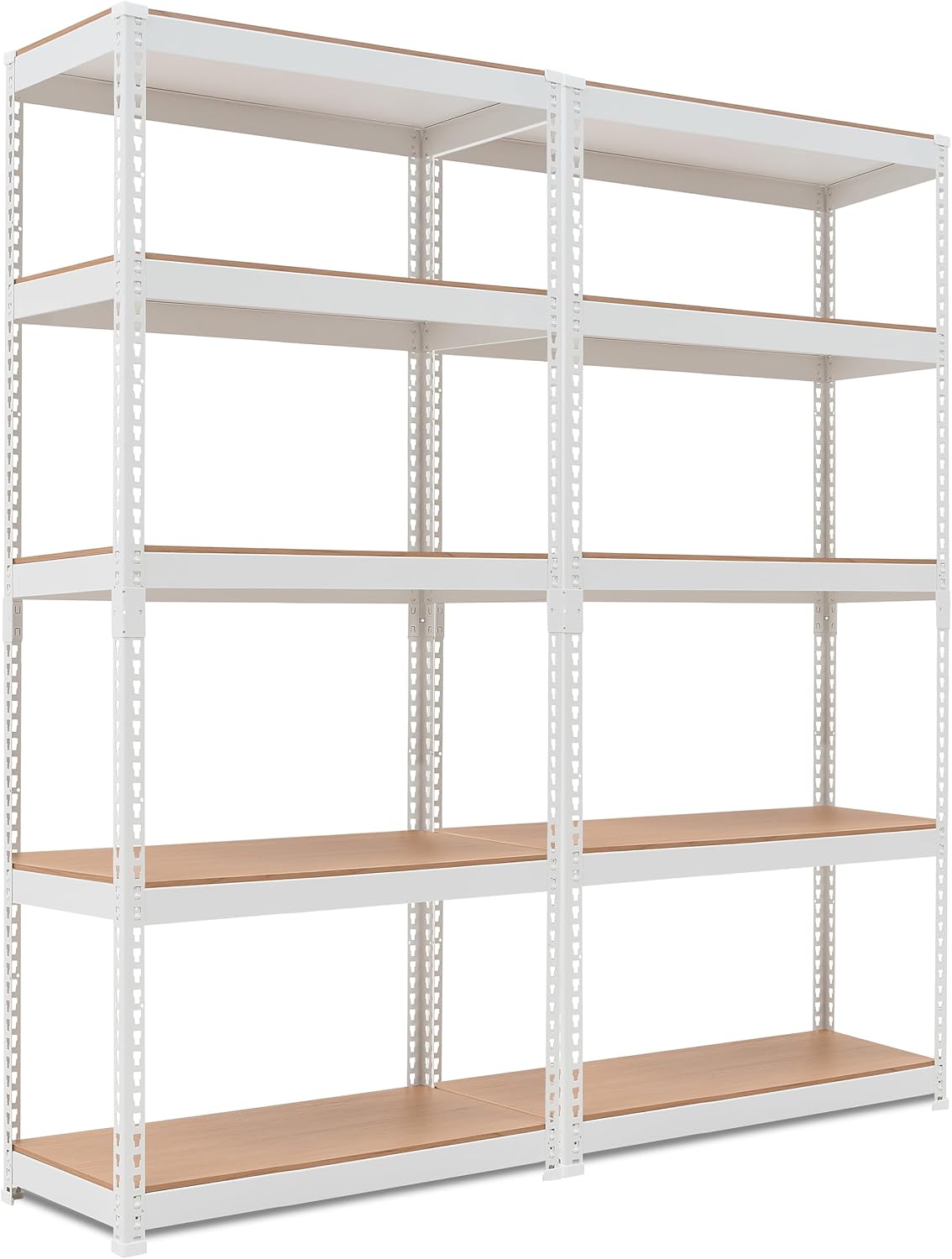Amazon.com: HOMEDANT 5 Tier Laminated White Metal Shelving Unit ...