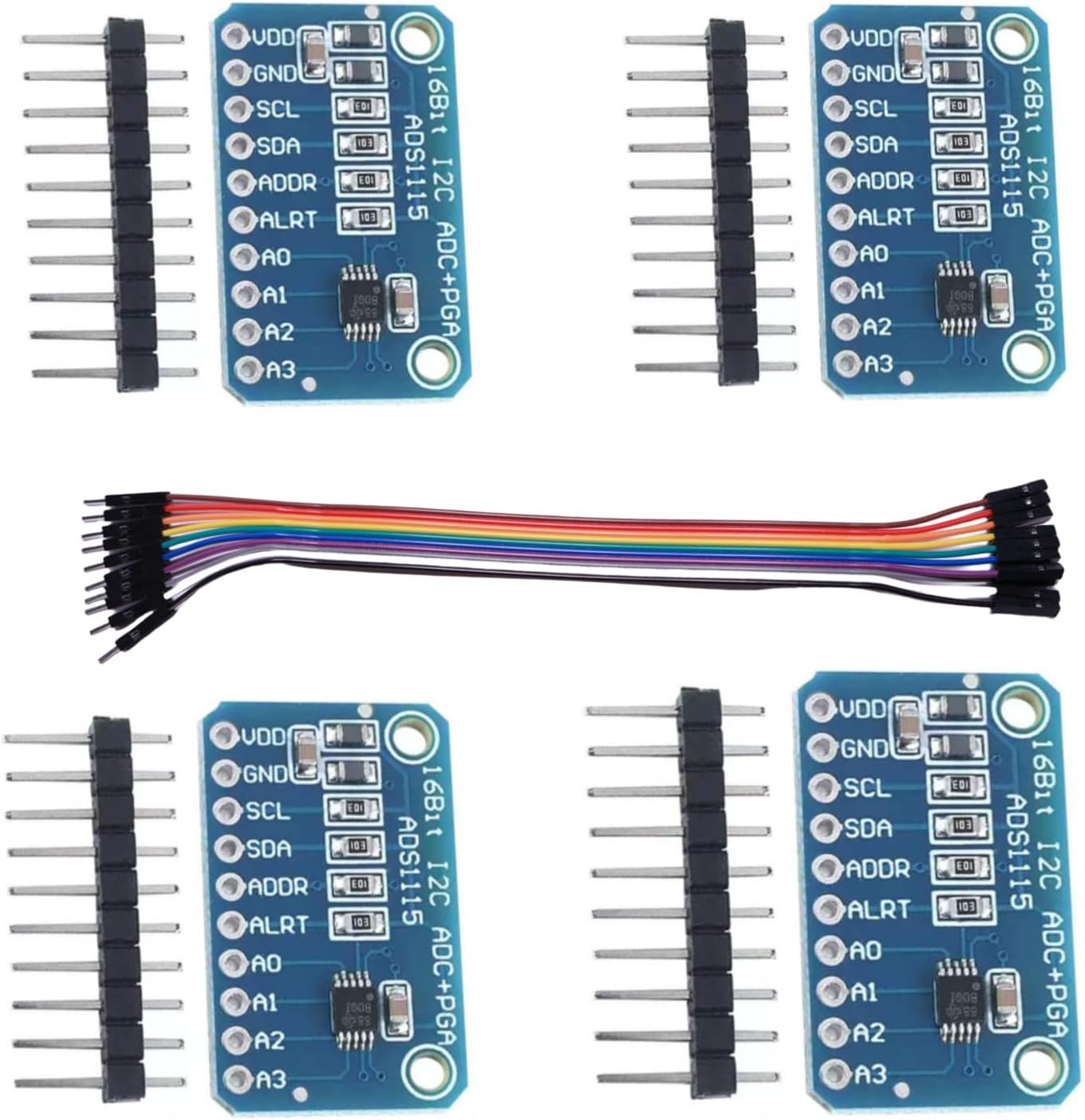 HiLetgo 2pcs AD7705 Dual 16 bit ADC Data Acquisition Module Input Gain ...