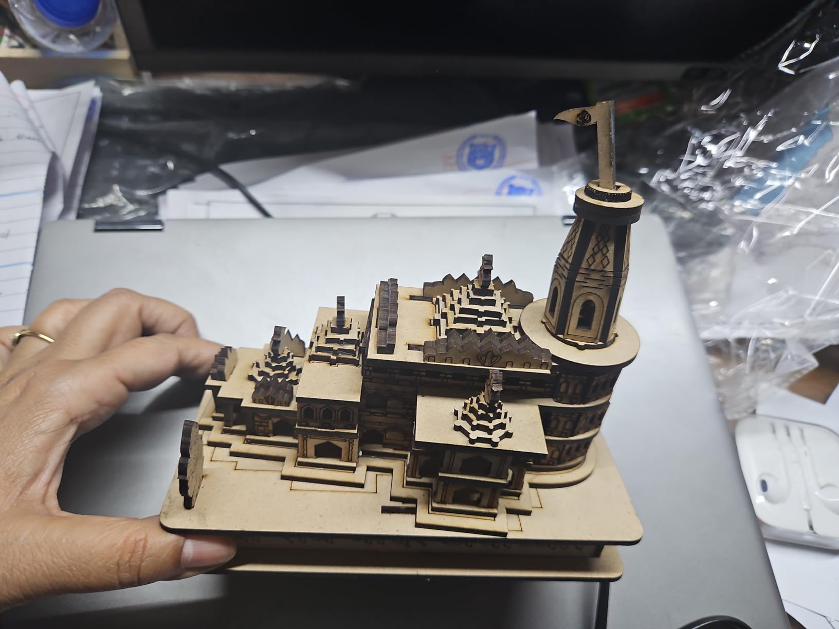 CraftVatika 6" Ram Mandir Ayodhya Model 3d with LED Light | Ayodhya Ram ...