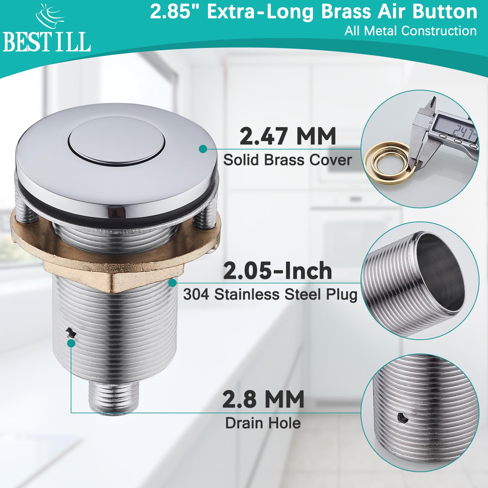 Snapklik.com : BESTILL Garbage Disposal Air Switch Kit - UL Listed ...