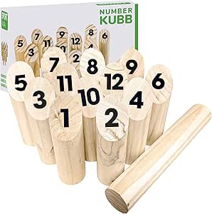ALEENFOON Kubb Game Viking Game, Finnish Throwing Game, Wooden Skittle Games, Natural Wood ...