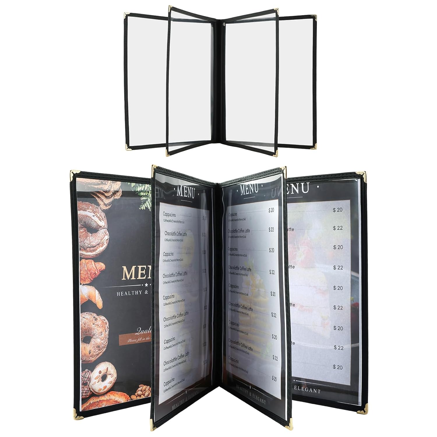 AMGSH Menu Covers 8.5 x 11 Inch, Clear View Menu Holder Transparent ...