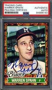 Warren Spahn PSA DNA Signed 1982 Cracker Jack Topps Autograph ...