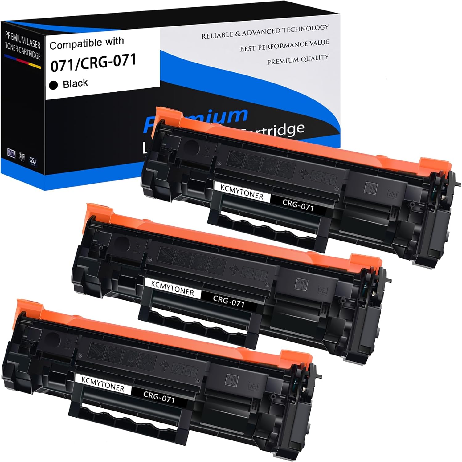 Amazon.com: KCMYTONER 3 Pack Black Compatible Toner Cartridge Replacement for Canon CRG071 CRG ...