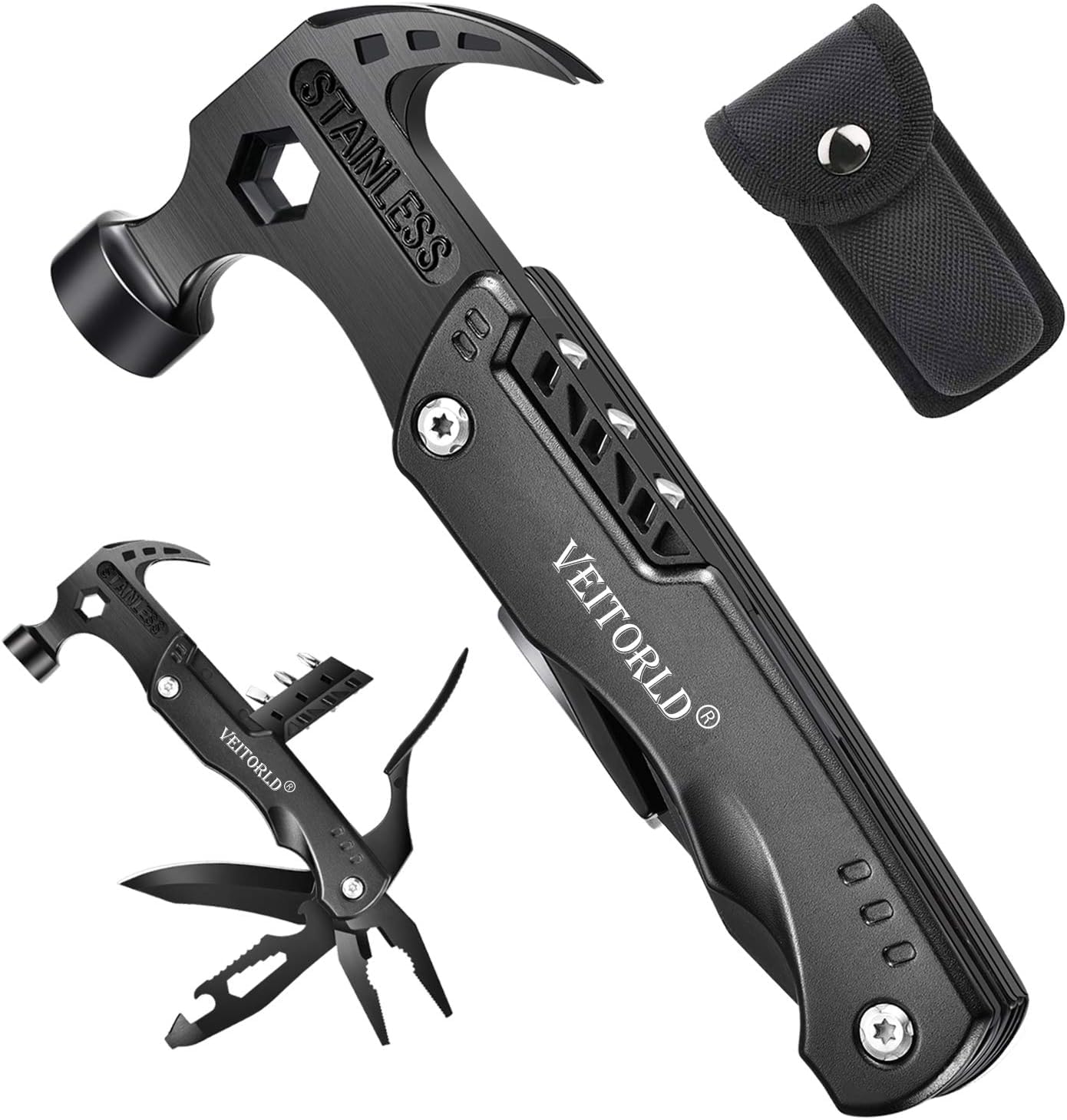 Veitorld Survival Tools Hammer Multitool, Mens Stocking Stuffers, Cool ...