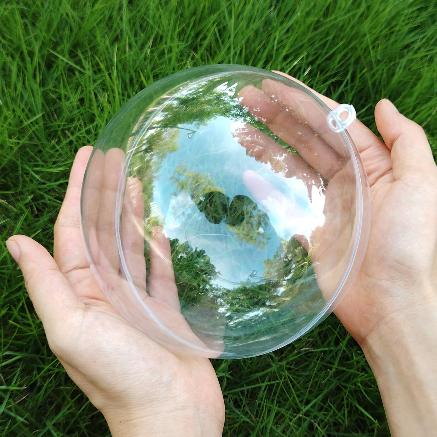 Amazon.com: Large 120mm Christmas Clear Baubles Transparent Ball 10PCS ...