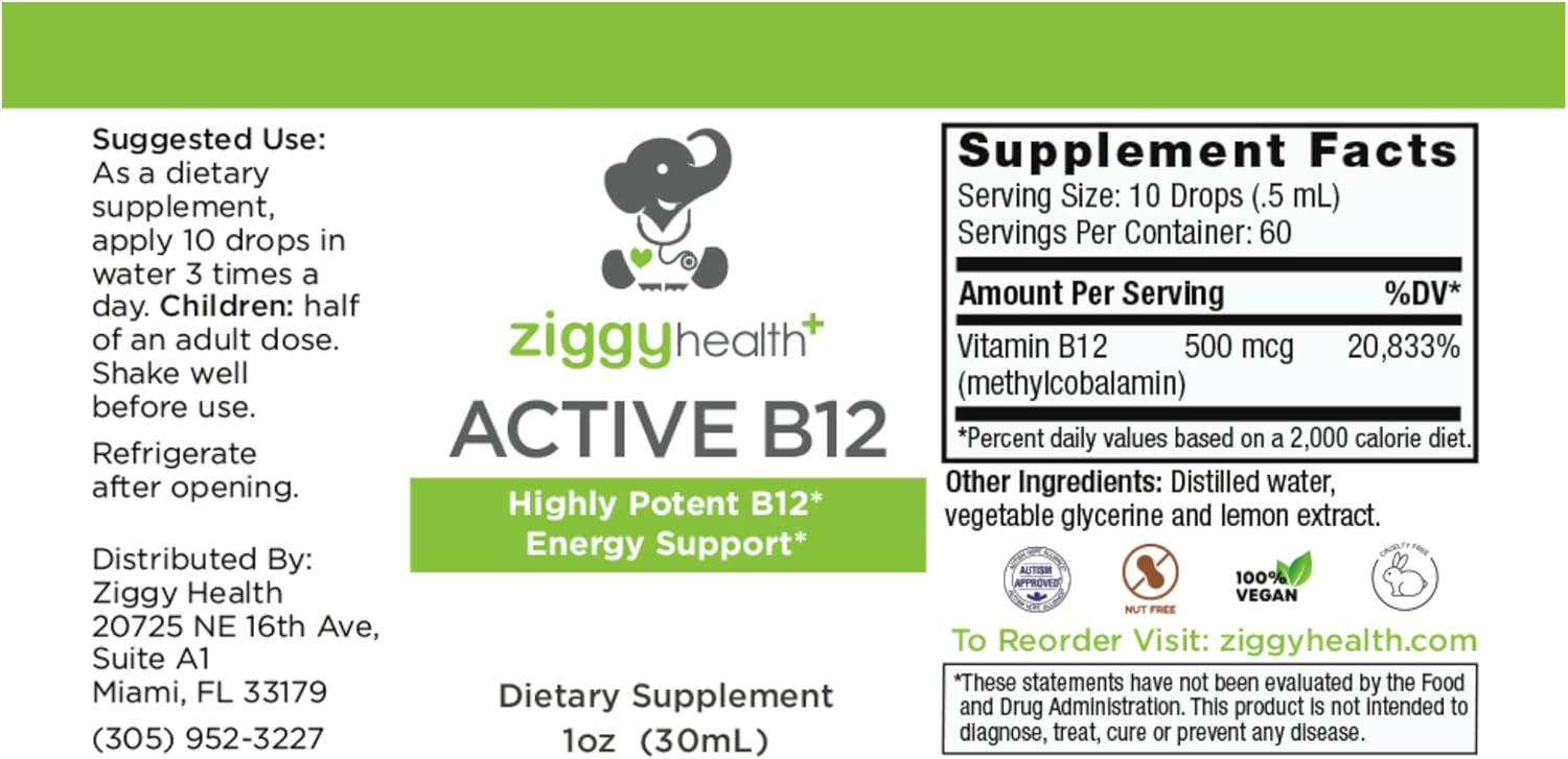 Buy Active Vitamin B12 Liquid Extract Tincture, Methylcobalamin, Pure ...