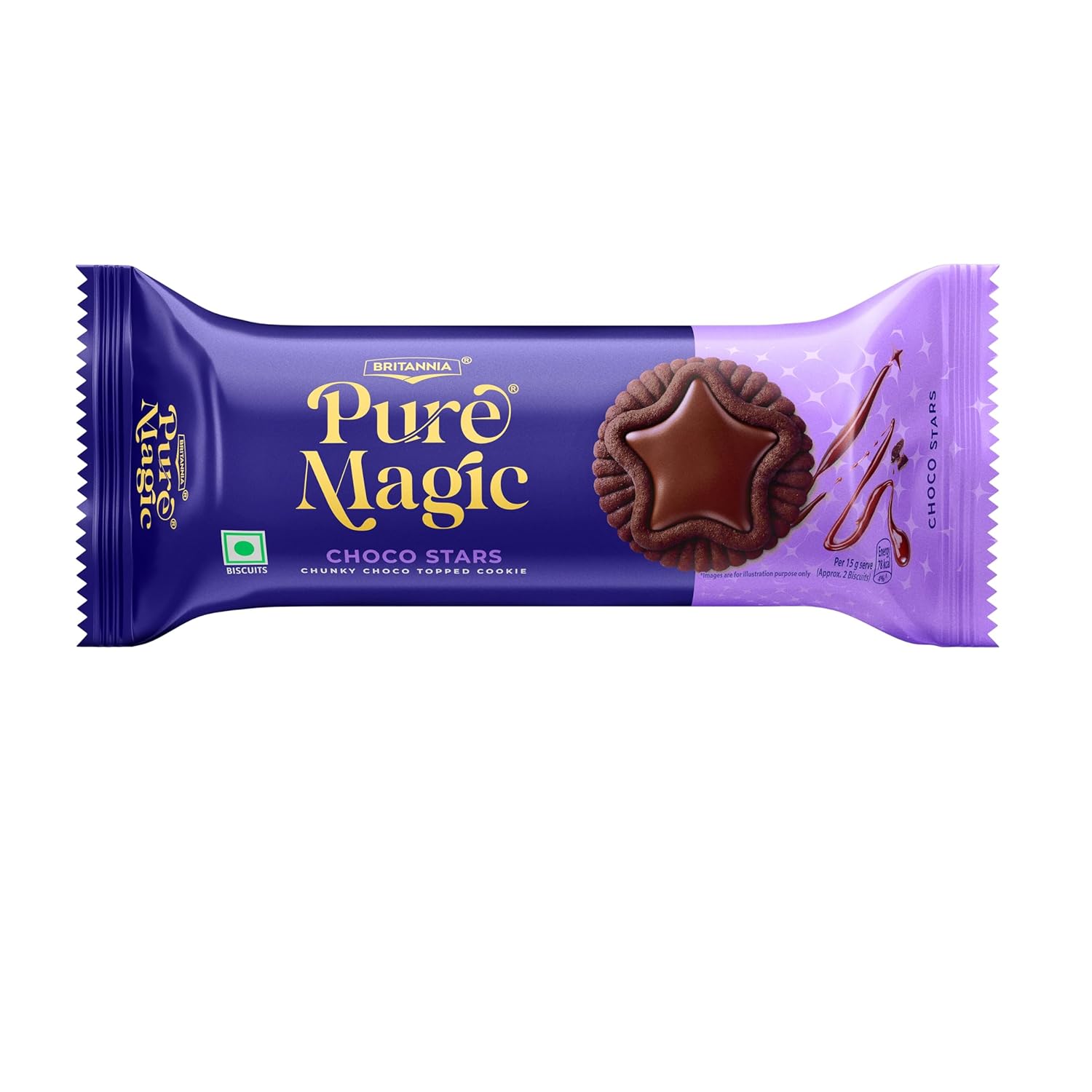 Britannia Pure Magic Choco Stars, Chunky Chocolate Topped Cookie,69 g ...