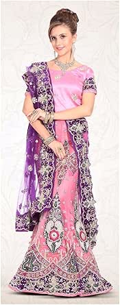 Sakala Export A Line Lehenga Style Rose Pink Beads Work Dupatta 41773 ...