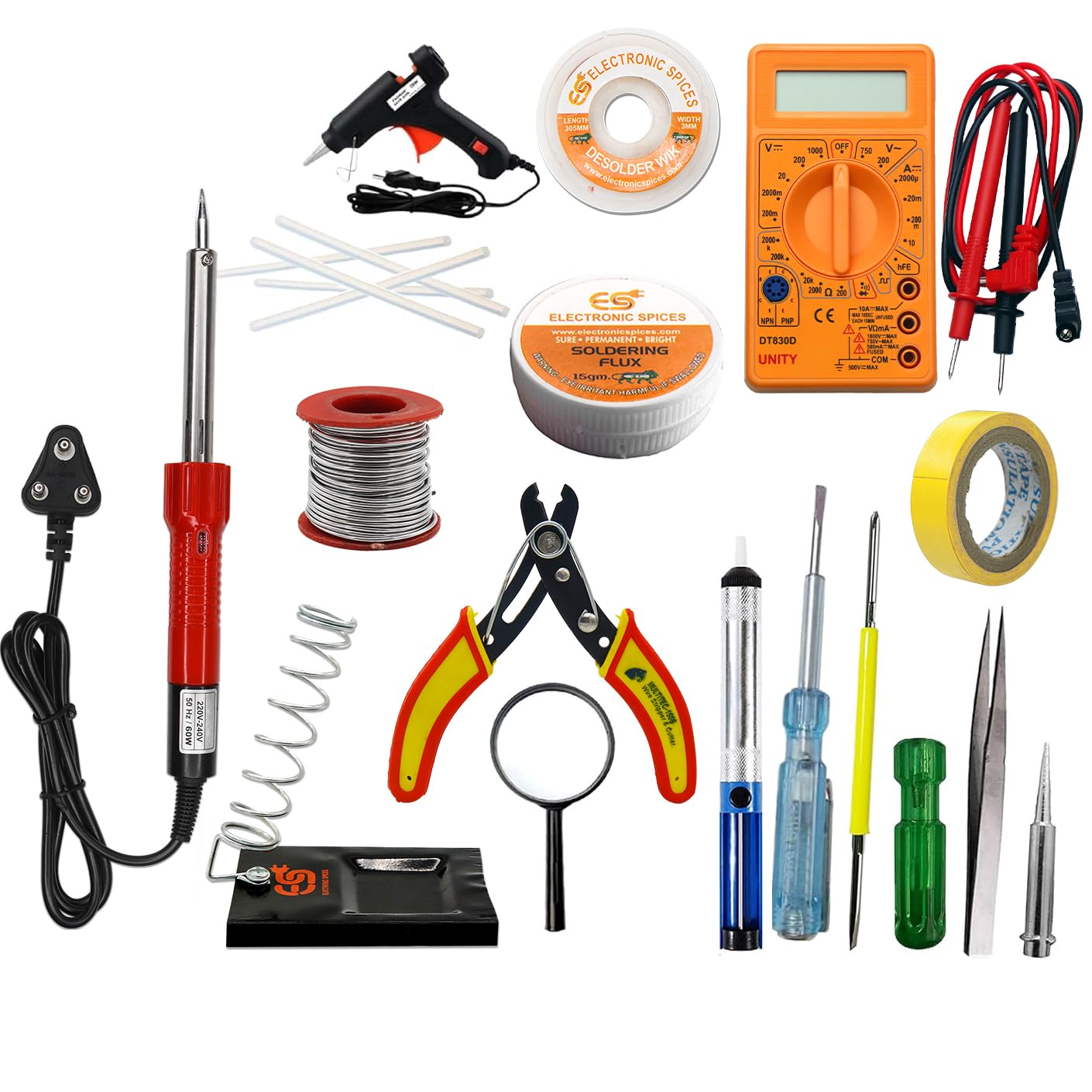 Electronic Spices Combo of 60 watt Soldering Iron & Digital multimeter ...