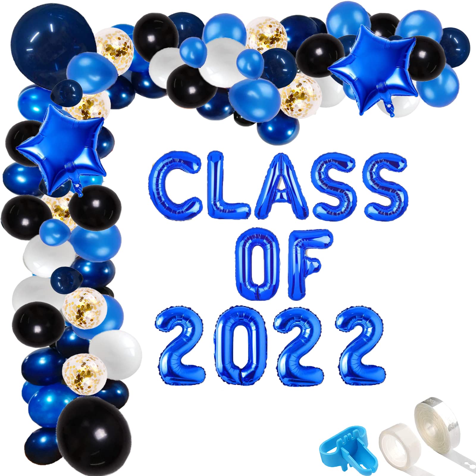 Buy 98pcs 2022 Graduation Party Decorations, Blue and Black Class of ...