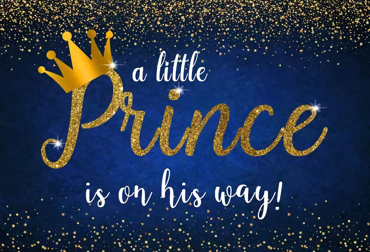 Buy Royal Blue Prince Baby Shower Backdrop Gold Crown for Boy Royal ...