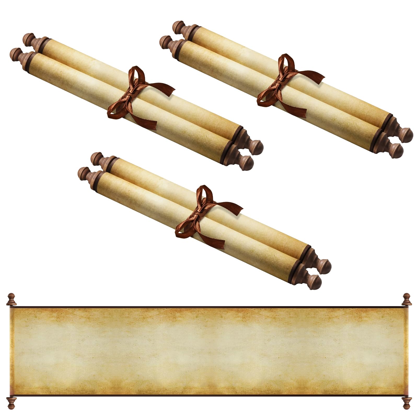 Amazon.com : Makevivi 3 PCS Blank Scrolls Paper with Wood Rods 9.5 x 31 ...