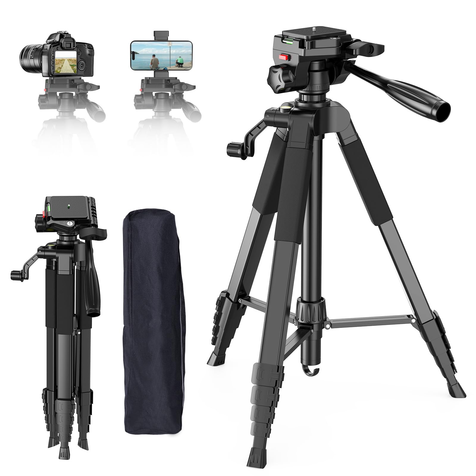 Amazon.com : IEVICRE Tripod for Camera, 69 inches Camera Tripod Heavy ...