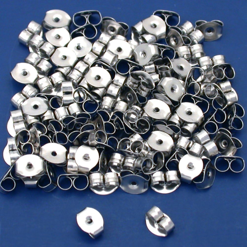 Amazon.com: 100 Surgical Steel Earring Backs Earnuts 4.5mm