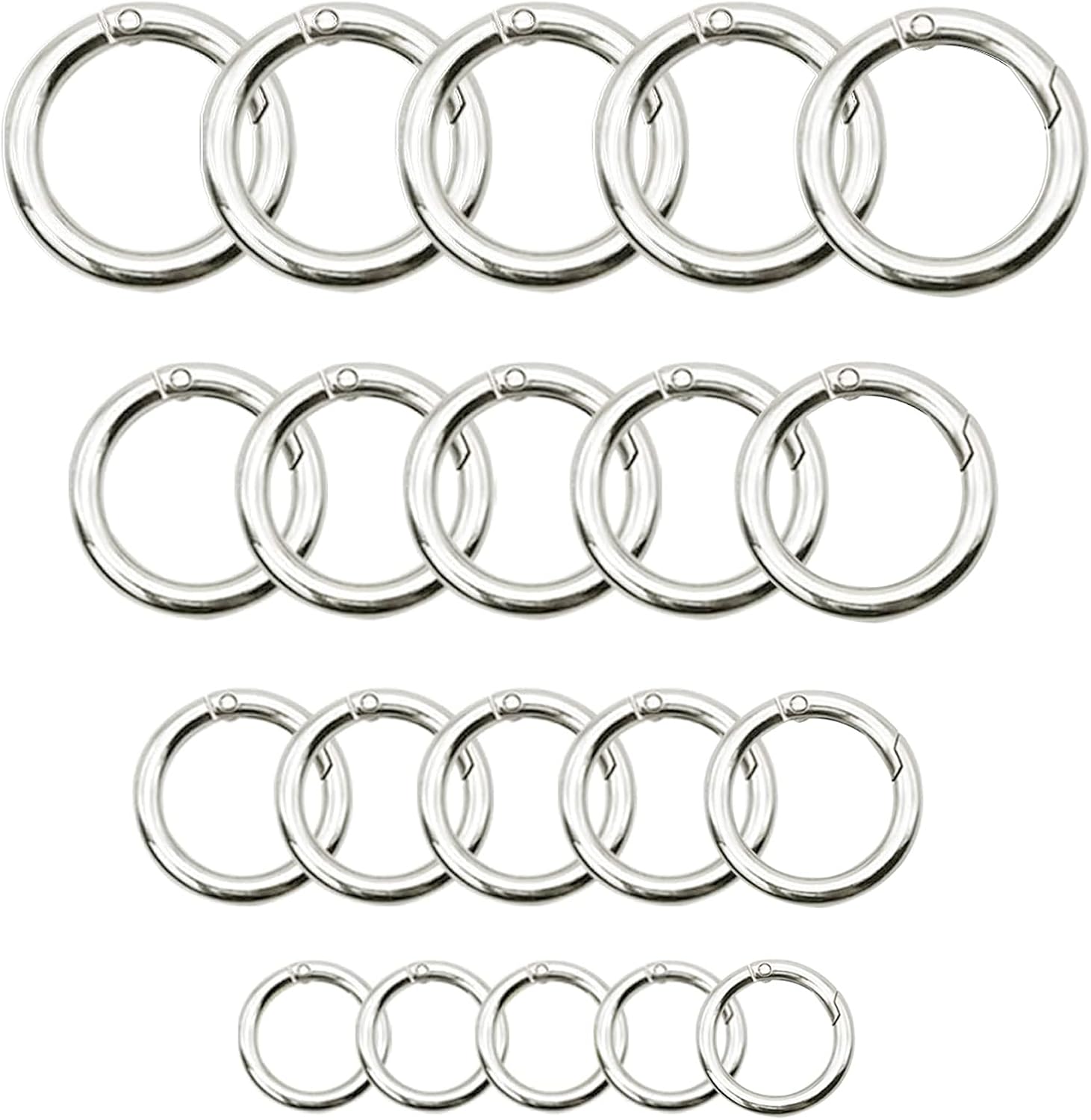 Amazon.com: Maydahui 20 Pcs Spring O Ring Zinc Alloy Spring Clip 4 Size ...