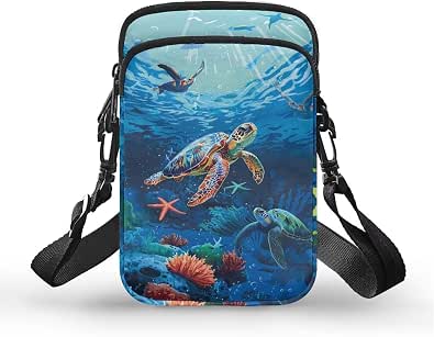 Tongluoye Sea Turtle Small Crossbody Bag for Women Trendy Pone Pouch ...