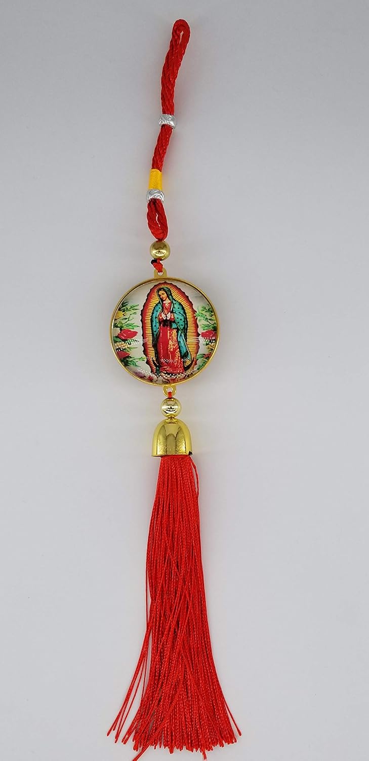 Amazon.com: Virgen De Guadalupe Red String Tassel For car pendant/Car ...