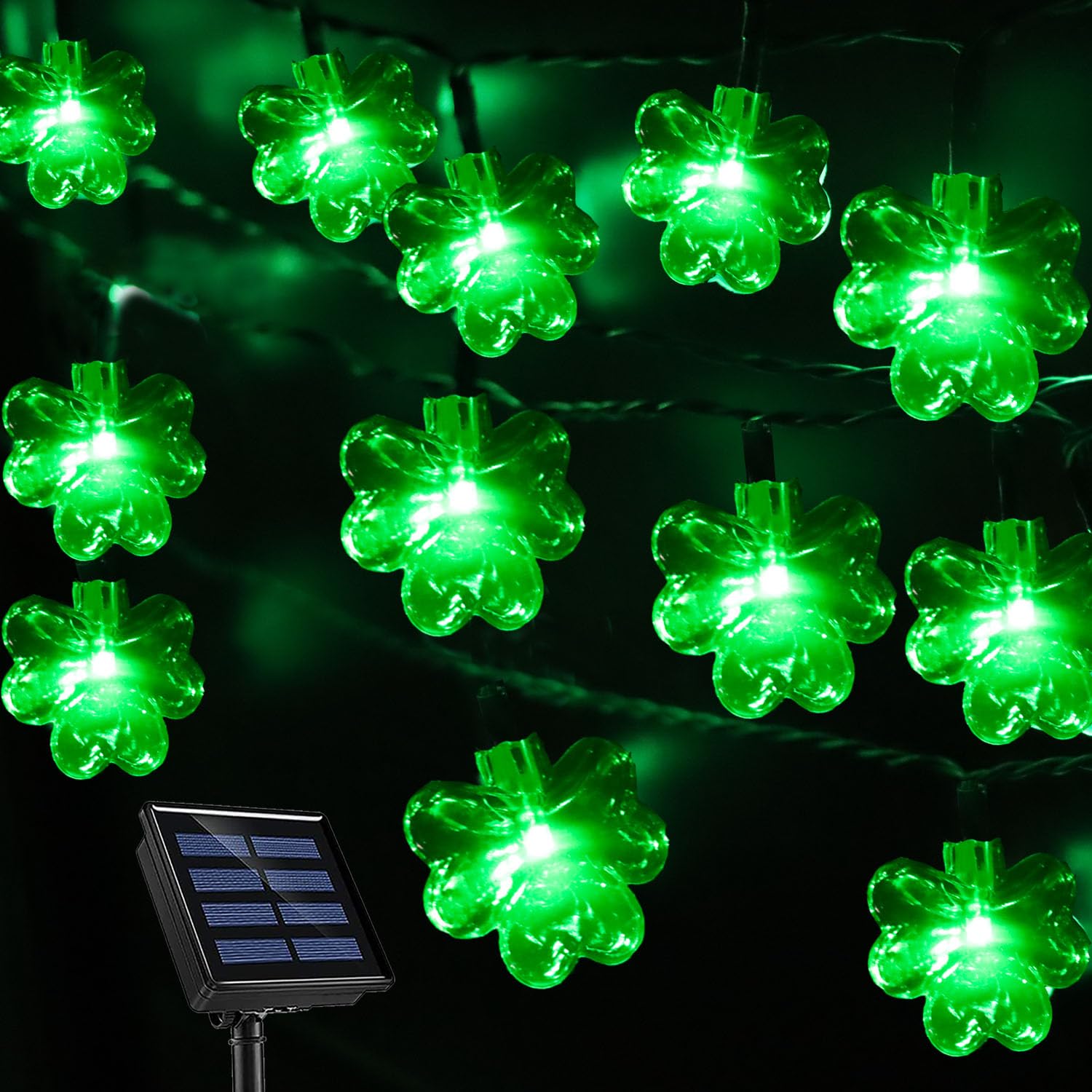 Amazon.com: HUGSVIK 40LED Solar Shamrock St Patricks Day Lights for St ...