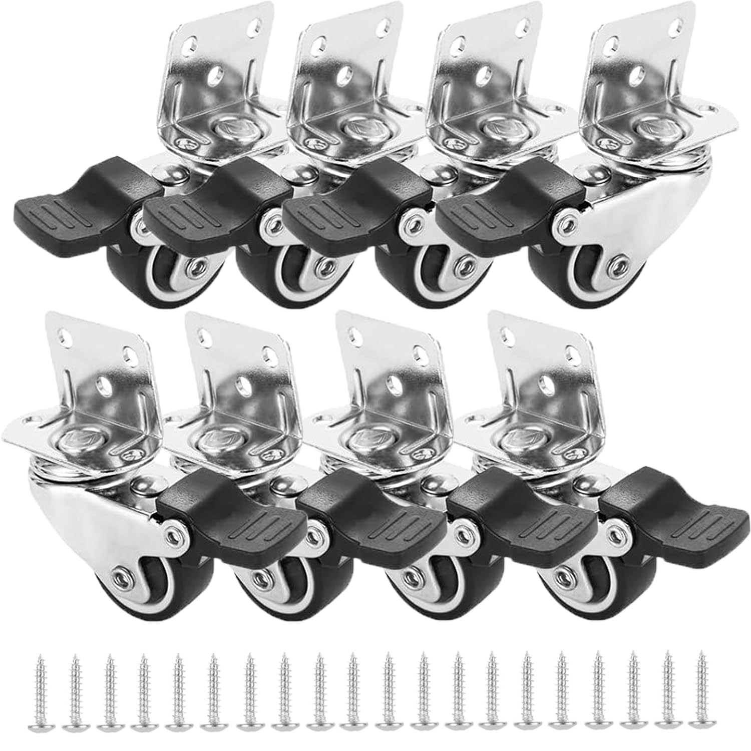 GBACHOOSE 8PCS 1 inch Caster Wheels for Furniture, Mini Caster Wheels ...