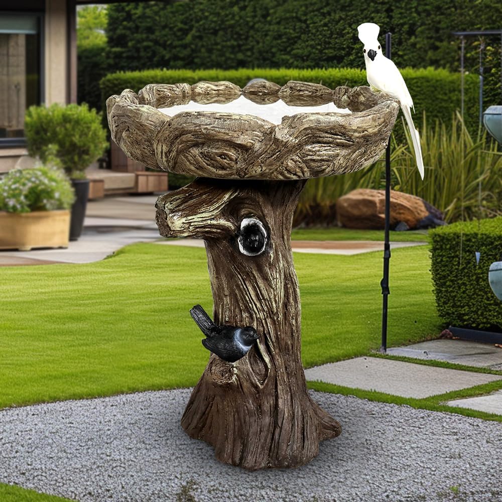 Amazon.com: Solid Rock Stoneworks Spiral Birdbath- 29in Tall- Indigo ...