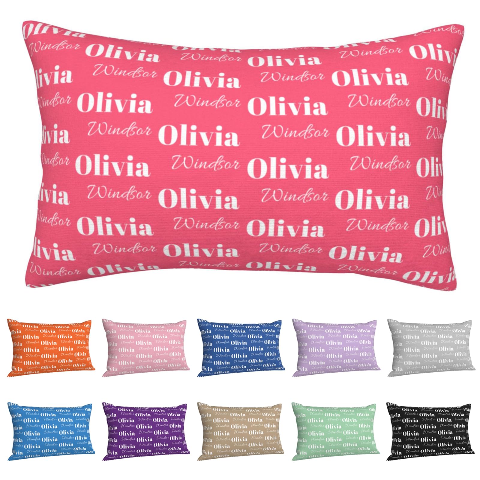 Amazon.com: Disosm Custom Name Pillow Cover 20"x30", Customized ...
