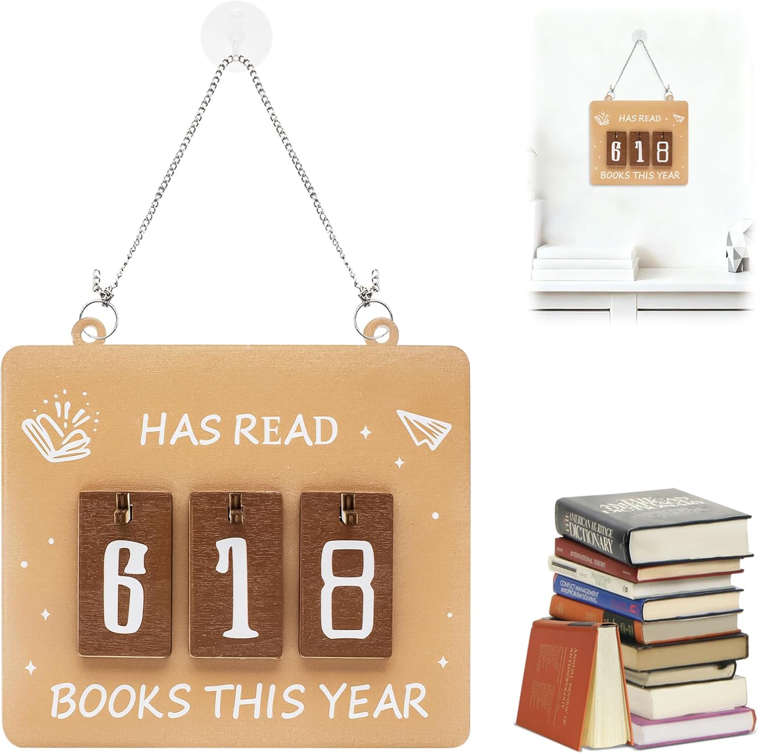 Amazon.com: Books Read This Year Counter, Book Tracker for Reading Goal ...