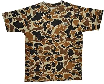 Amazon.com: Drake Waterfowl Old School Camouflage Short Sleeve T-Shirt ...