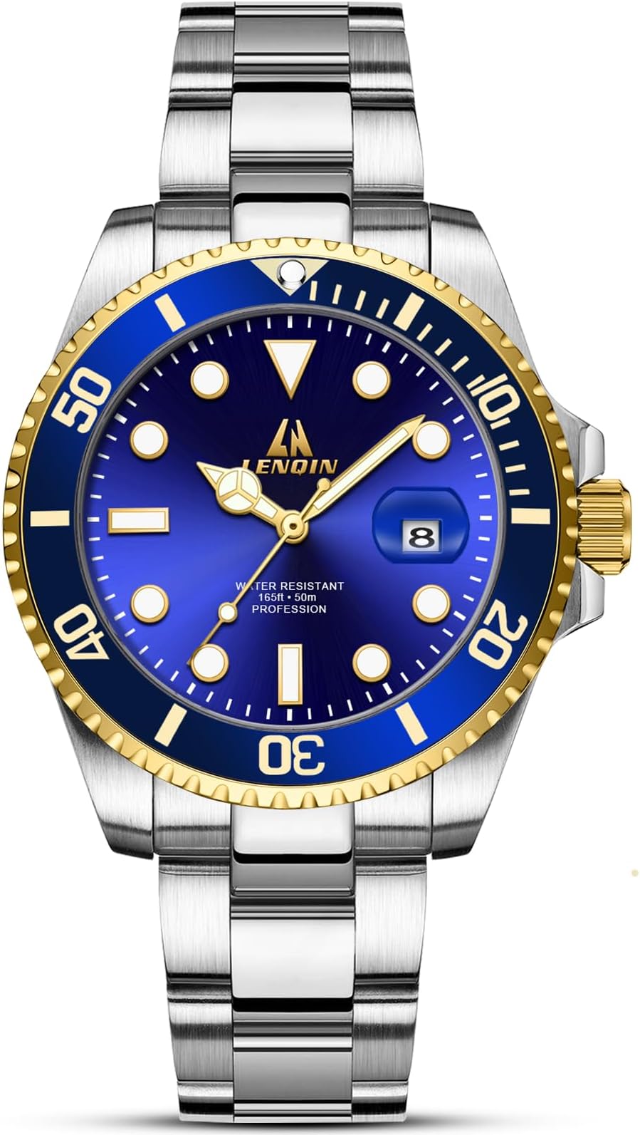 LN LENQIN Herren Uhr Edelstahl Uhren Herren wasserdichte Analog ...