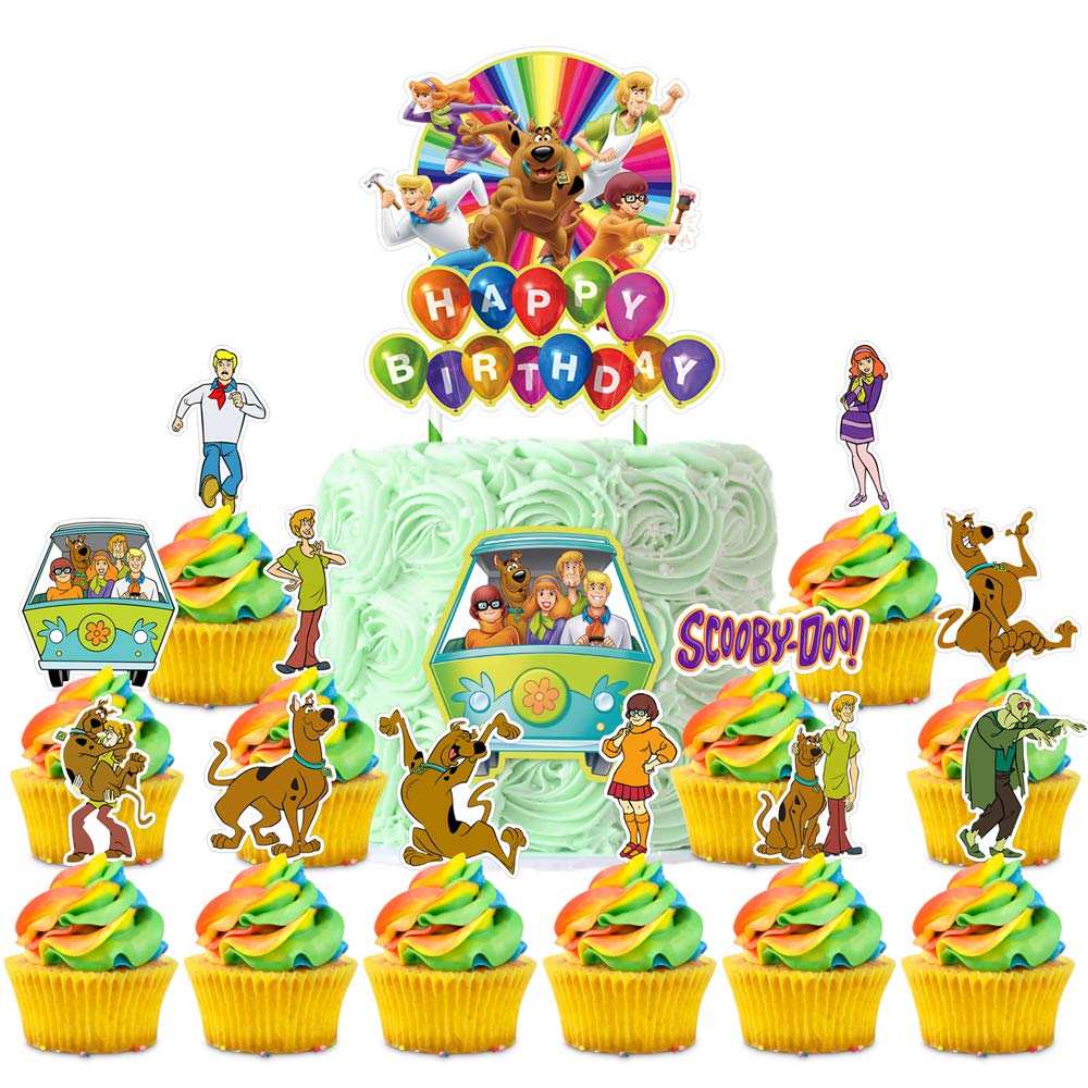 Buy Scooby Doo Cupcake Toppers, Happy Birthday Cake Toppers, Cake ...