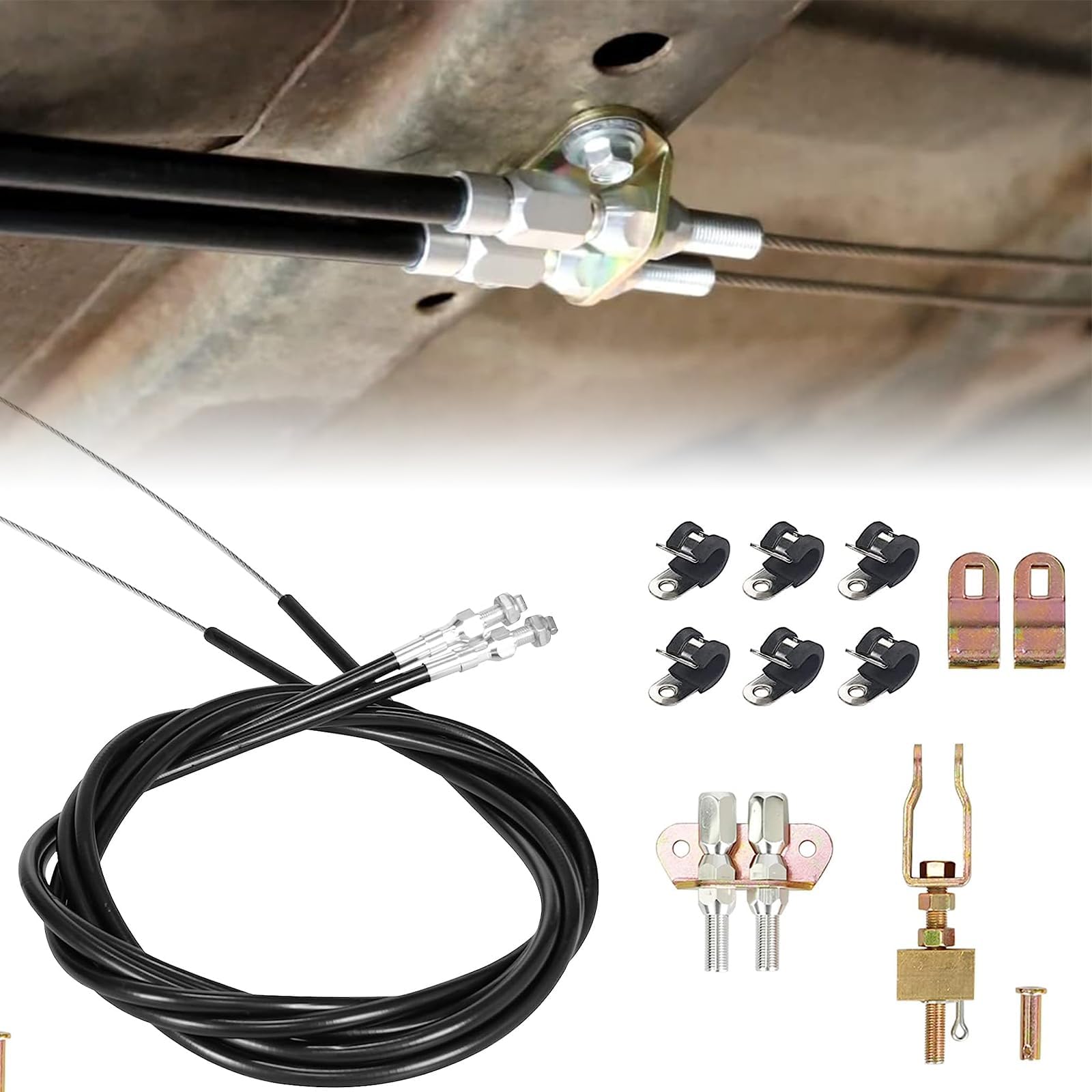 Amazon.com: Ephliexus Emergency Parking Brake Cable Kit Fit for Lokar Floor Mount Units/Disc ...