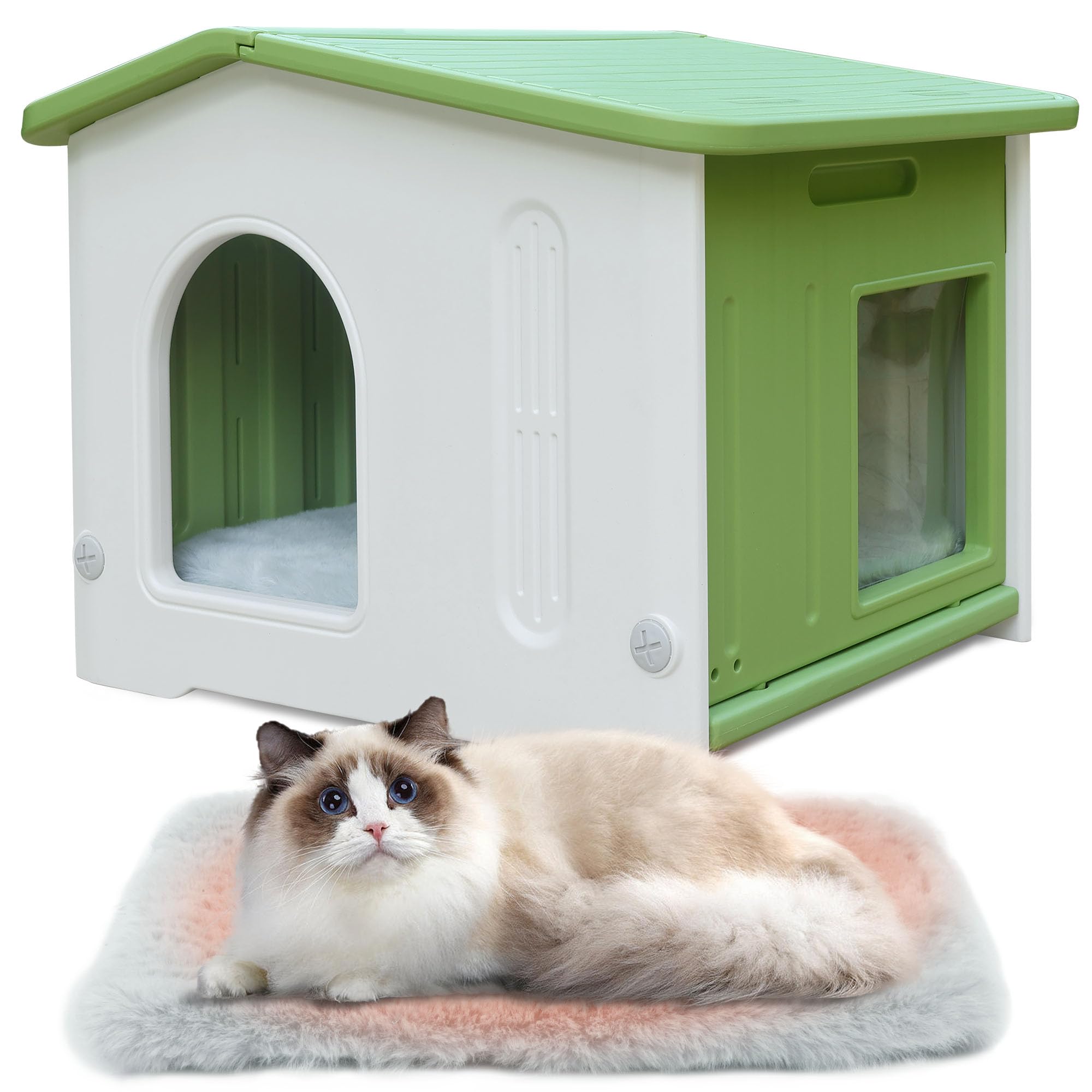 Snapklik.com : Plastic Cat House For Outdoor Use, Stackable Feral Cat ...