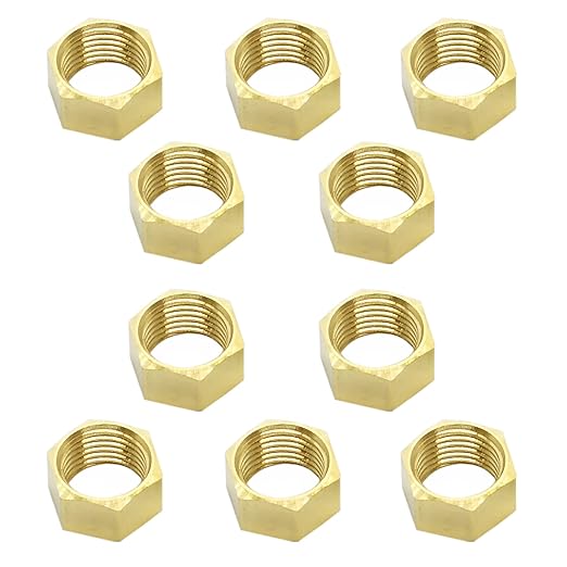 10 pcs Solid Brass Hex Nuts 1/8” NPT Female Thread : Amazon.in ...