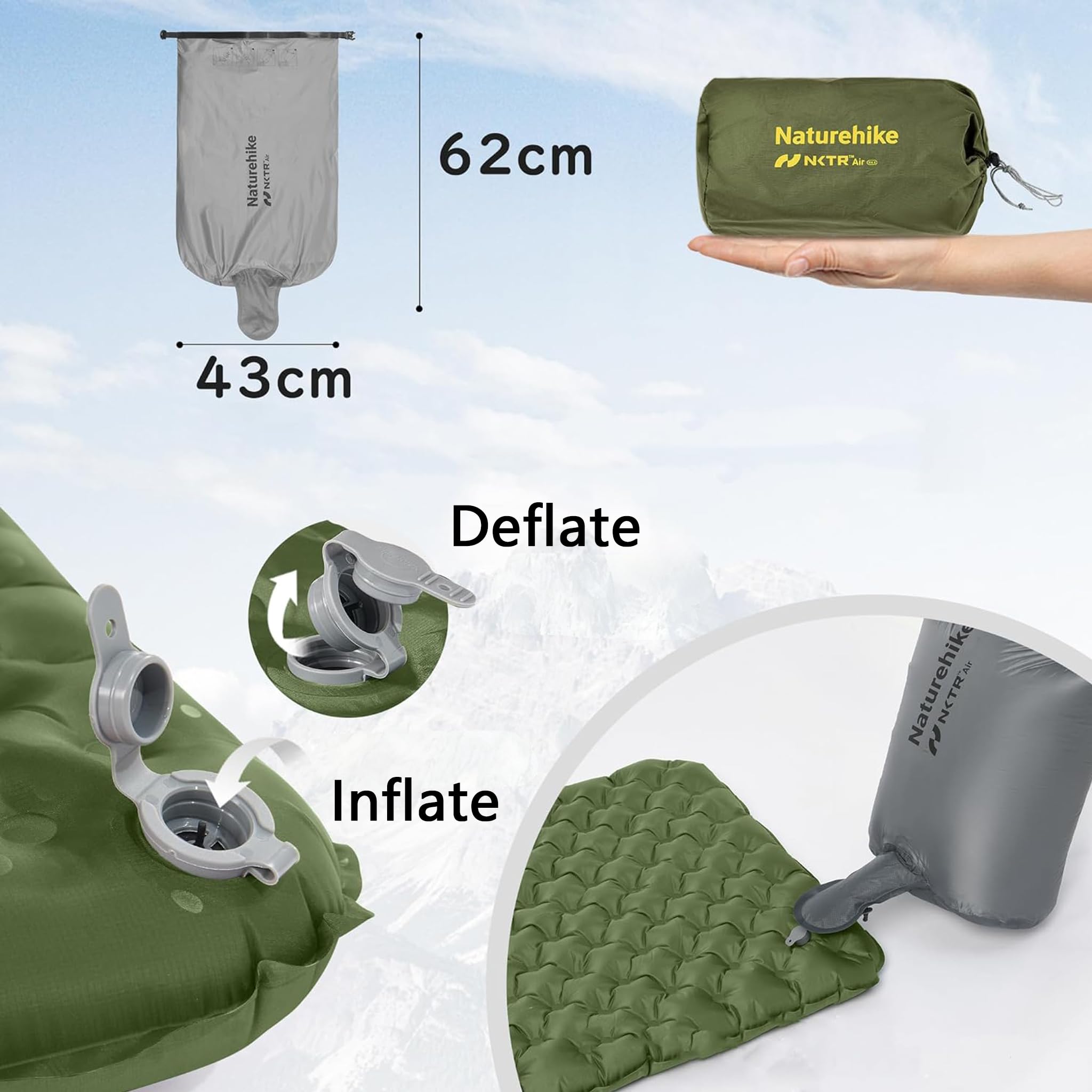 Amazon.co.jp: Naturehike【SGS認証】高R値4.6 エアーマット 厚さ8cm