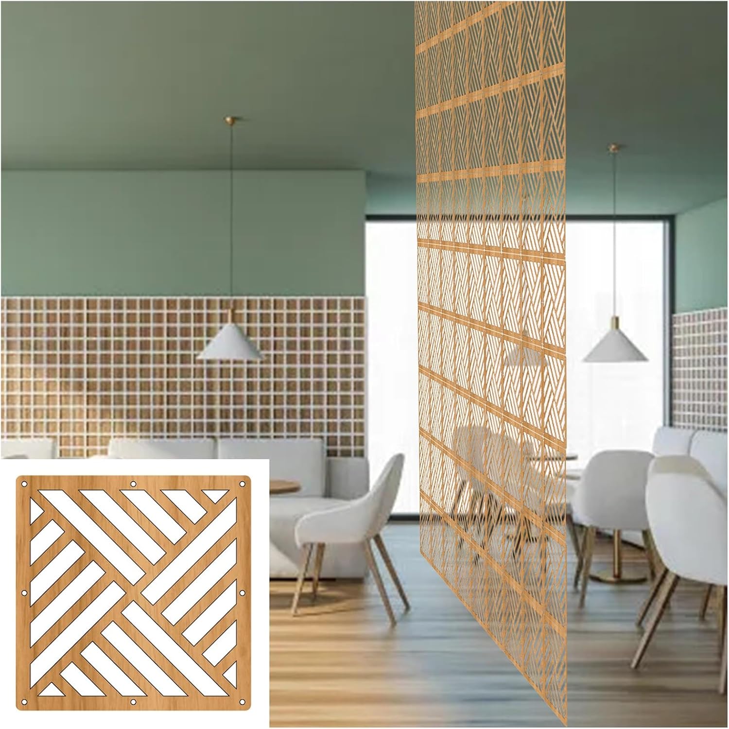 Amazon.com - Room Divider Panels Ceiling Hanging Installation, Space ...