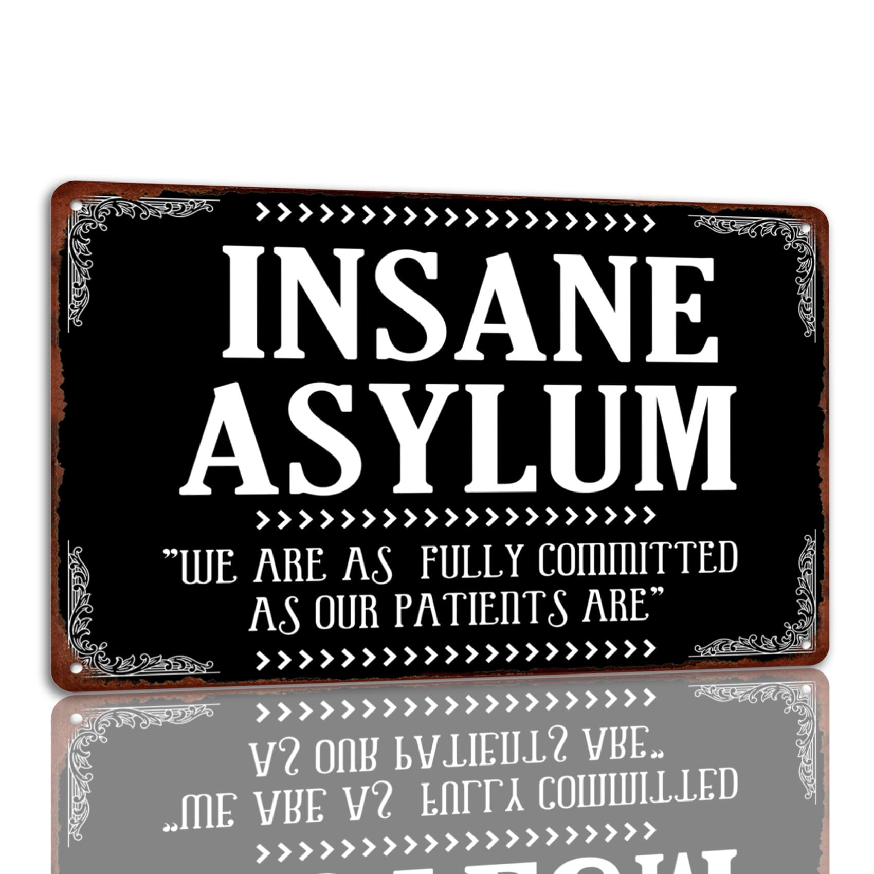 Insane Asylum Patients Ghost Insane Asylum Halloween Metal Tin Sign