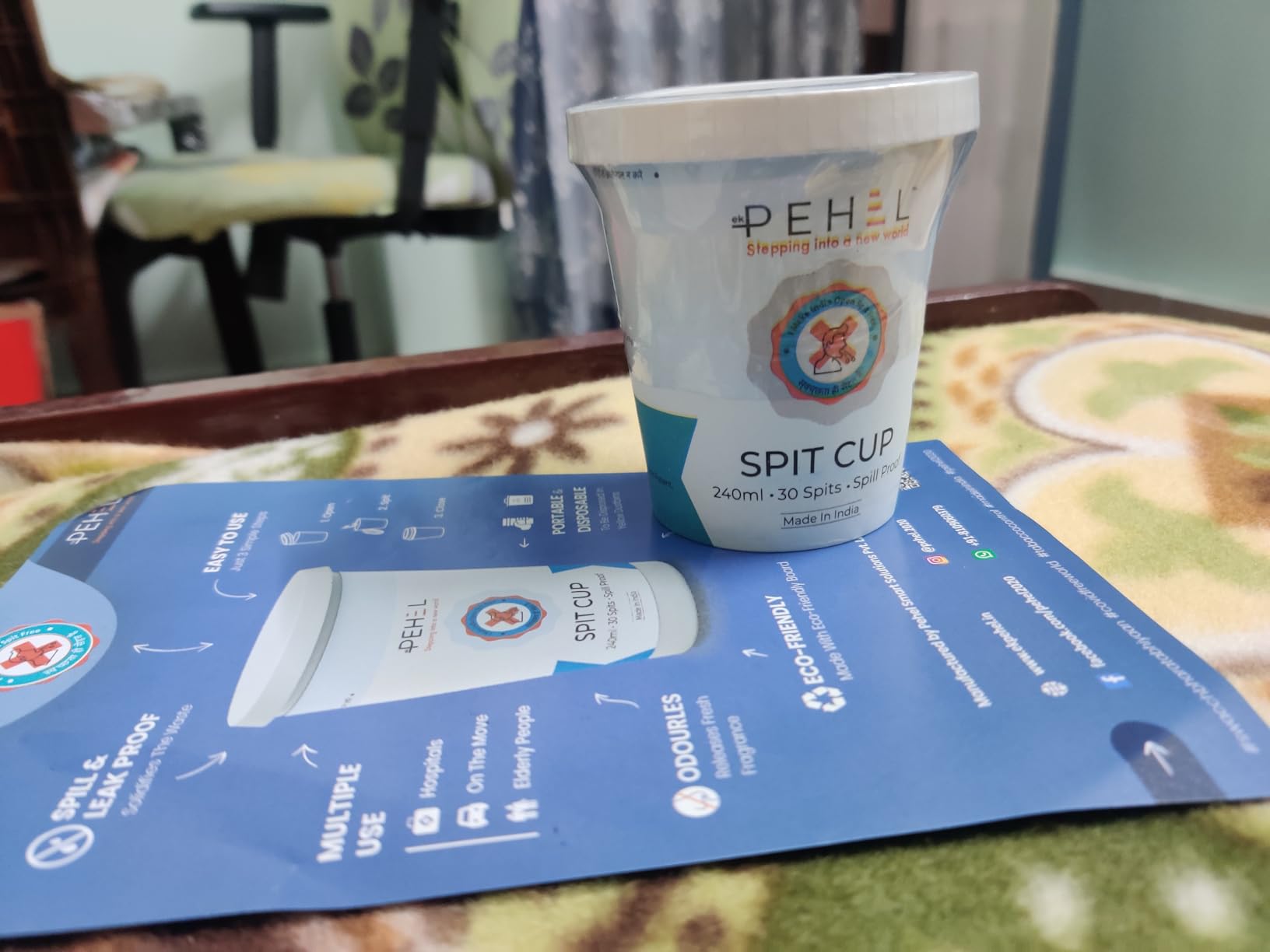 ekPehel Disposable Paper Spitting Cup - Pack of 10, Unique Mechanism ...