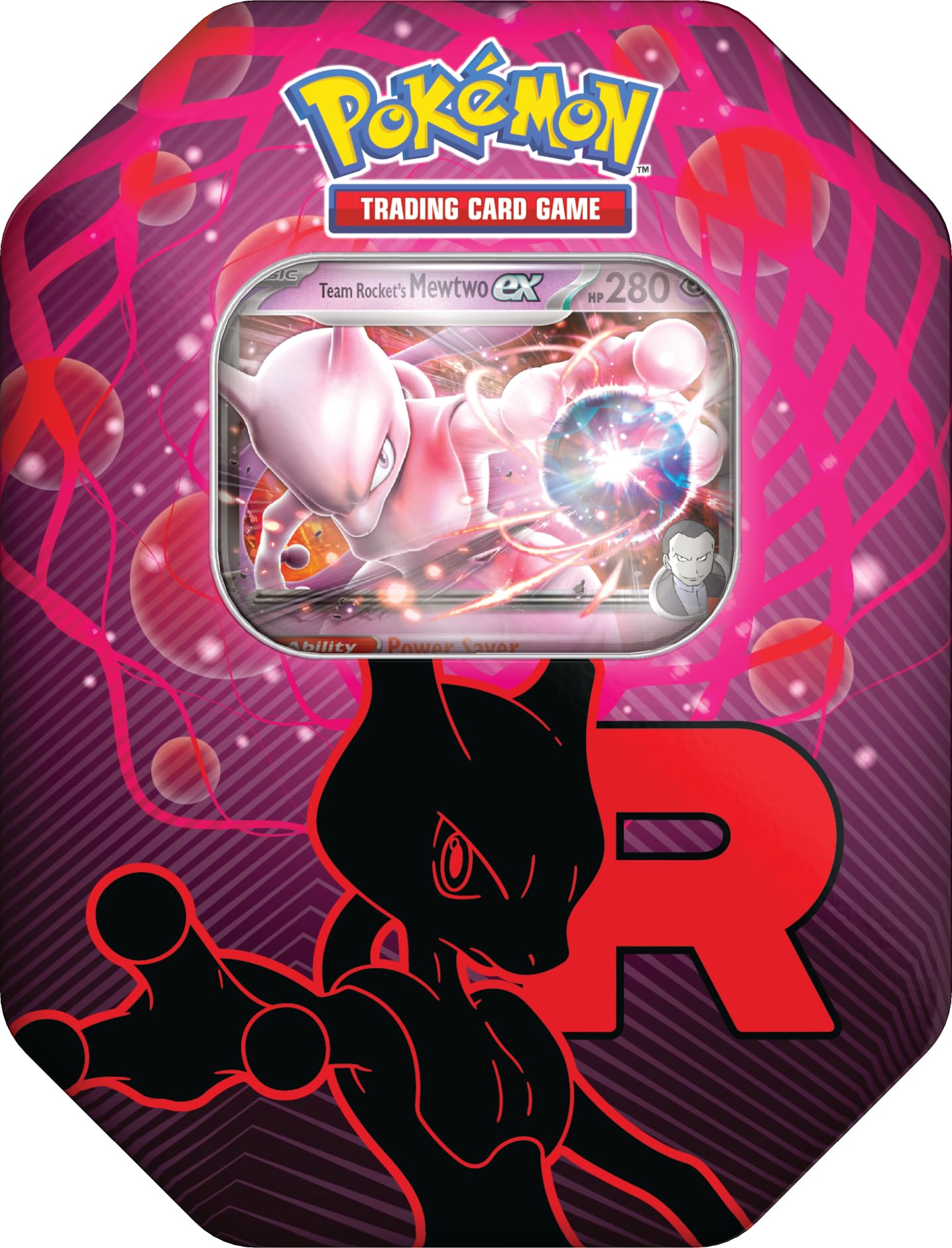 Pokémon TCG: Team Rocket Tin – Mewtwo ex (1 Foil Promo Card & 4 Booster ...