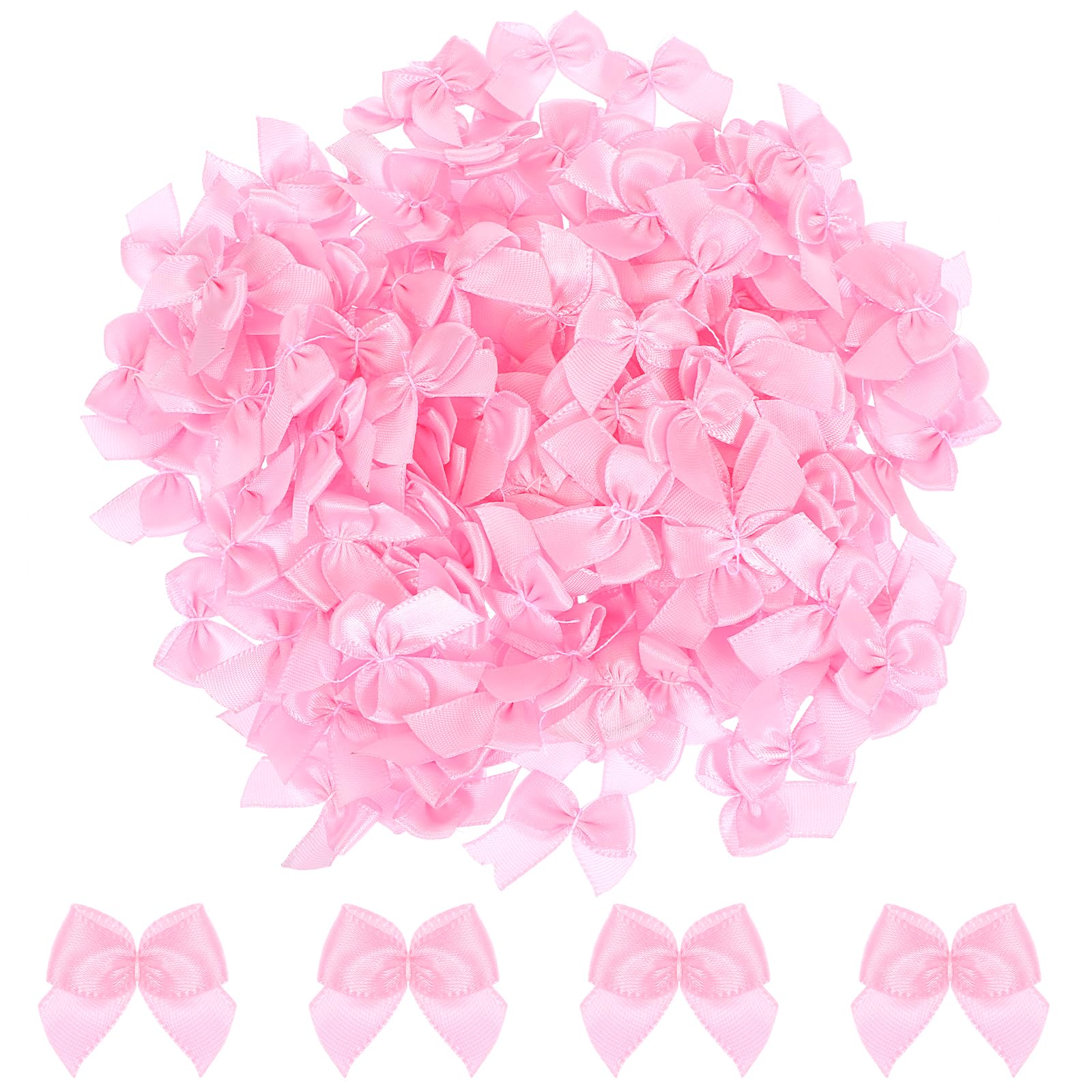 Amazon.com: 300Pcs Mini Ribbon Bows 1 Inch Small Pink Bows for Crafts ...