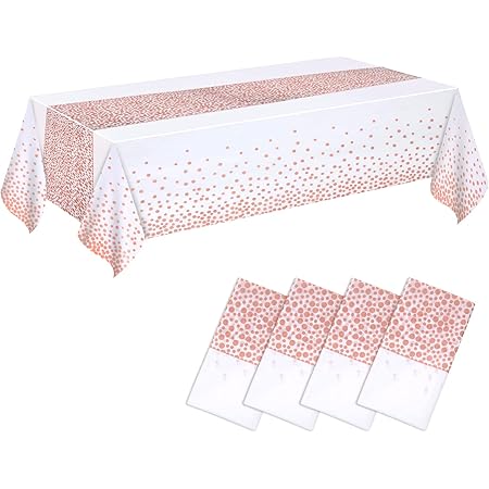 Amazon.com: 4 Pack - Plastic Tablecloths for Rectangle Tables,- Rose ...