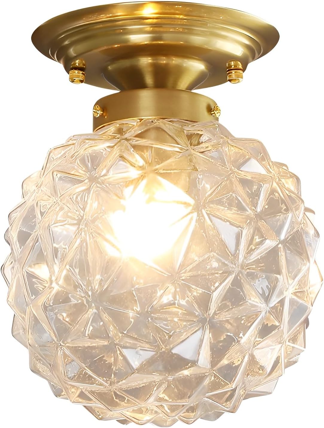 TPMAFF Mini Ceiling Light 8 in (20 cm) Porch Lights Gold Finish & Glass ...
