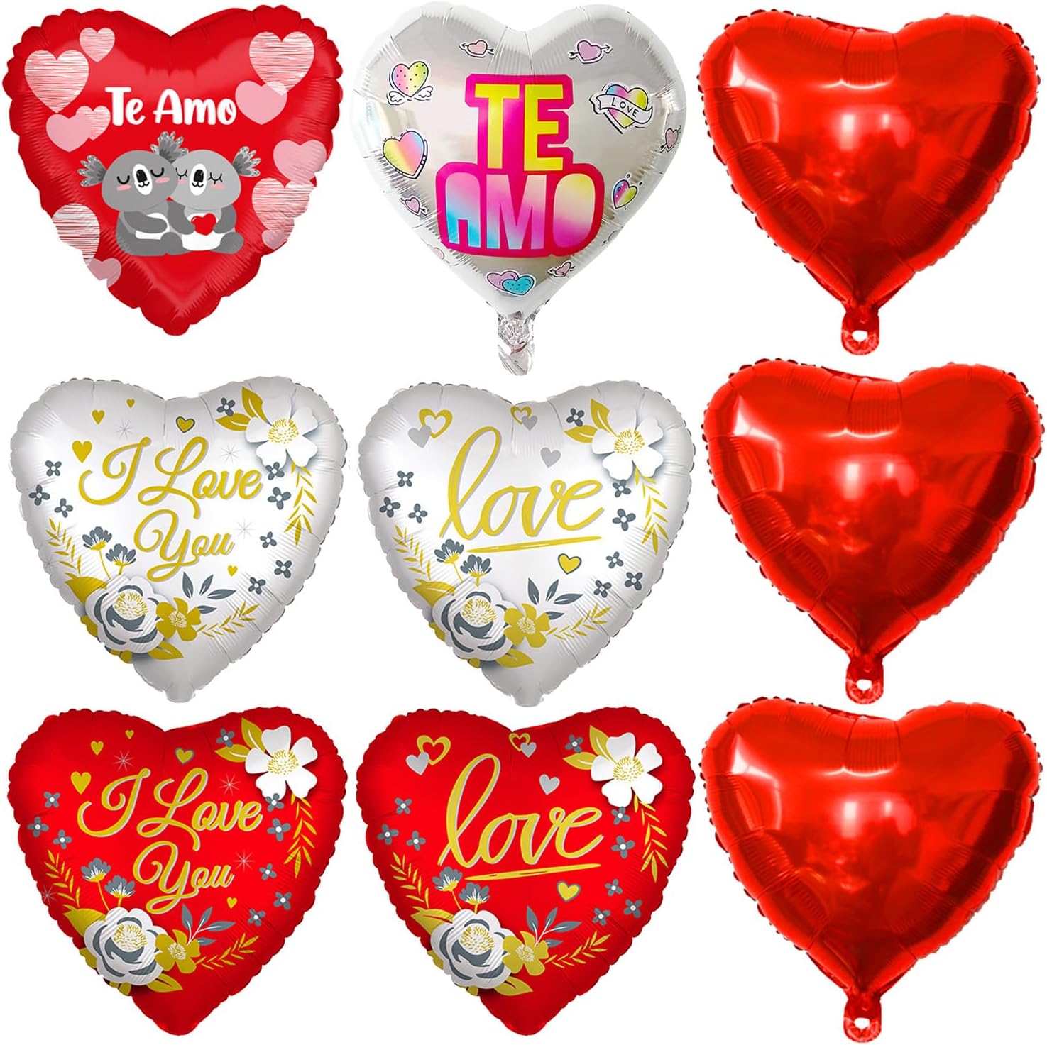 Amazon.com: I Love You Balloons Happy Valentines Day Balloons Set 9 Pcs ...