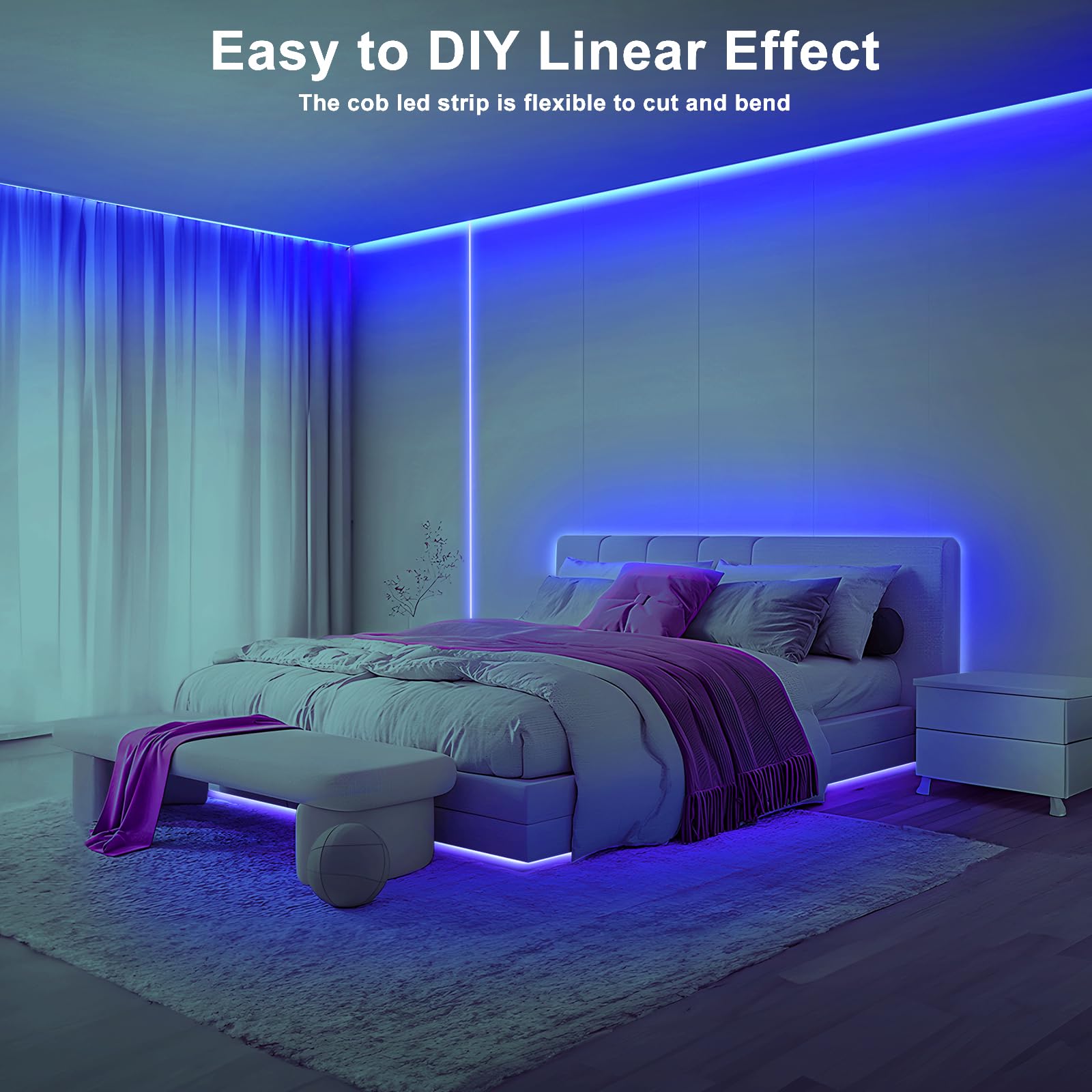 Snapklik.com : Tatazone 16.4ft Blue COB Led Strip Lights